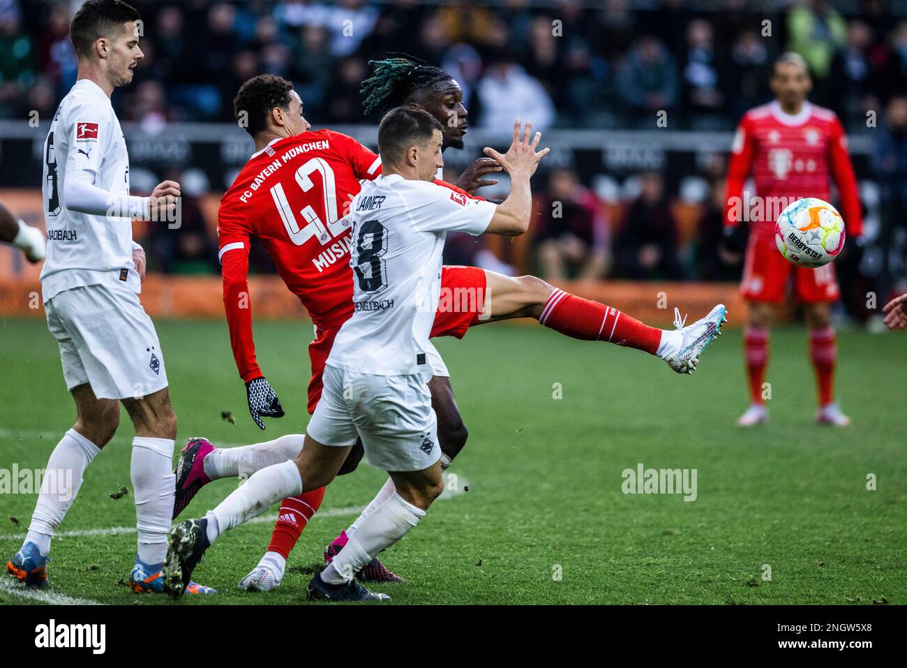 Mönchengladbach, Borussia Park, 18.02.23: Jamal Musiala (München) (M ...