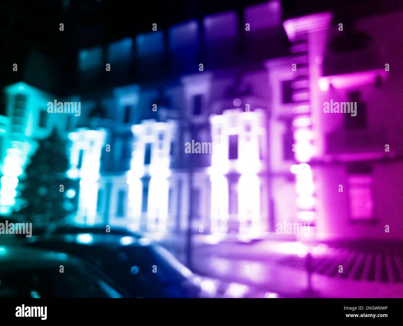 Blurred background. Night city. Blurred silhouette of buildings, bokeh ...