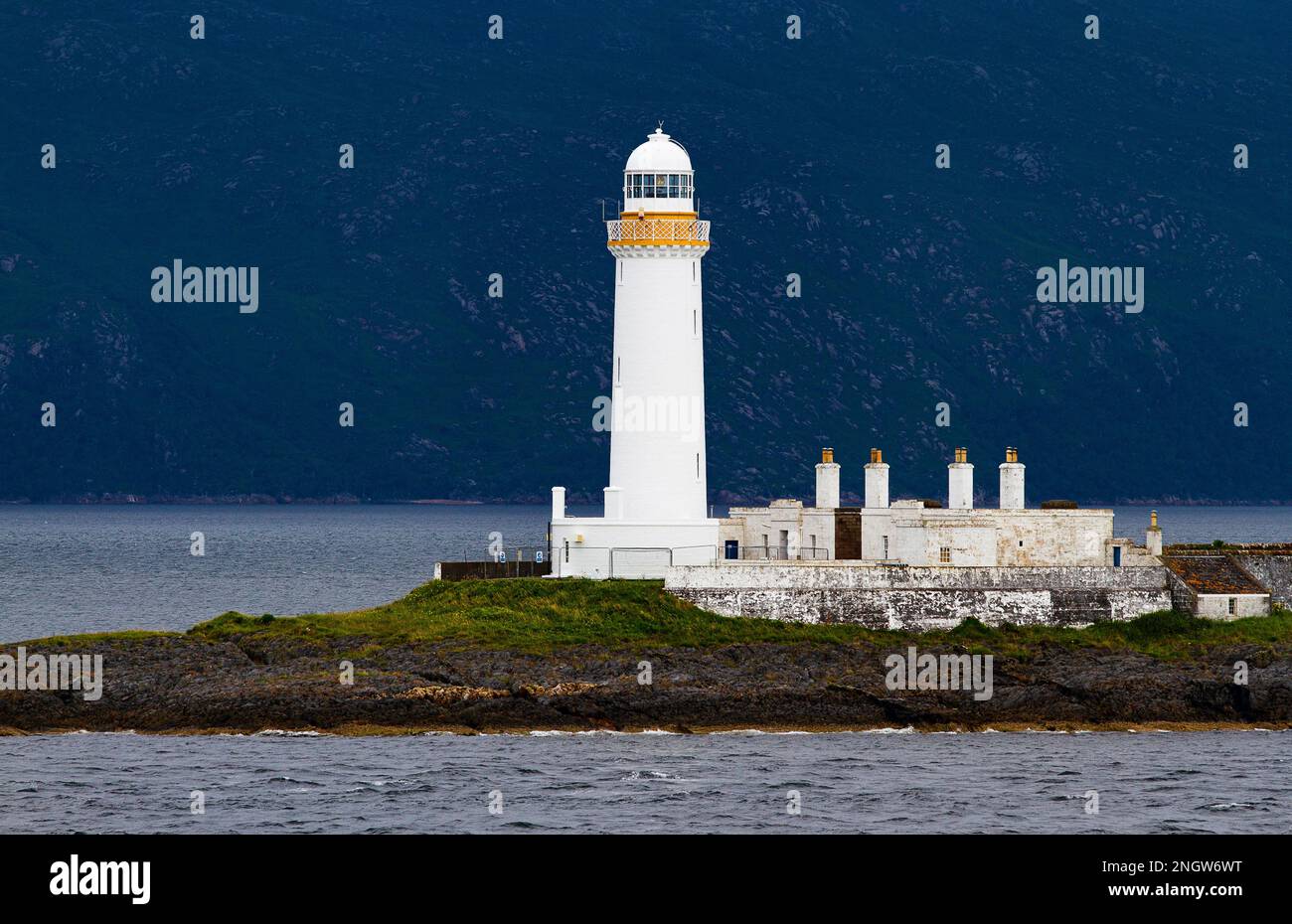 The 19th Century Lismore lighthouse at Eilean Musdile, Firth of Lorne ...