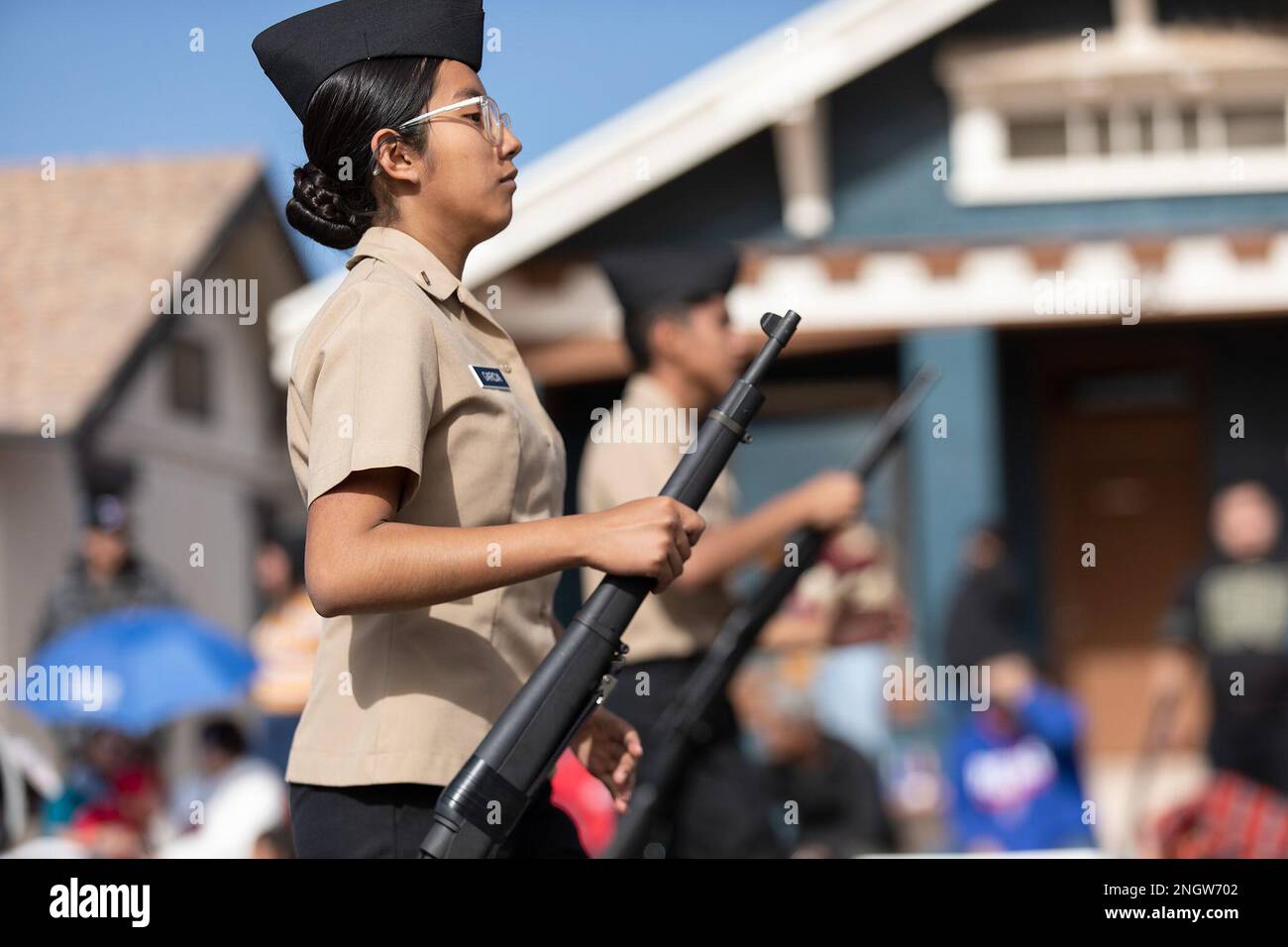 High School Junior Reserve Officer Training Corps drill teams show ...