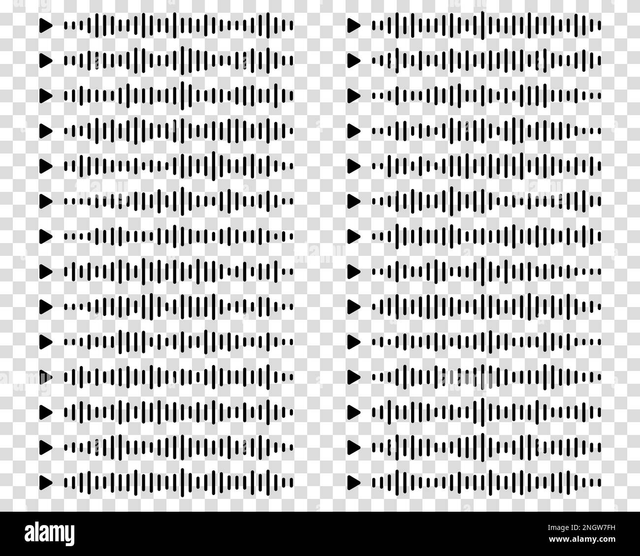Set voice audio message icon. Collection of sound wave signs. Vector ...