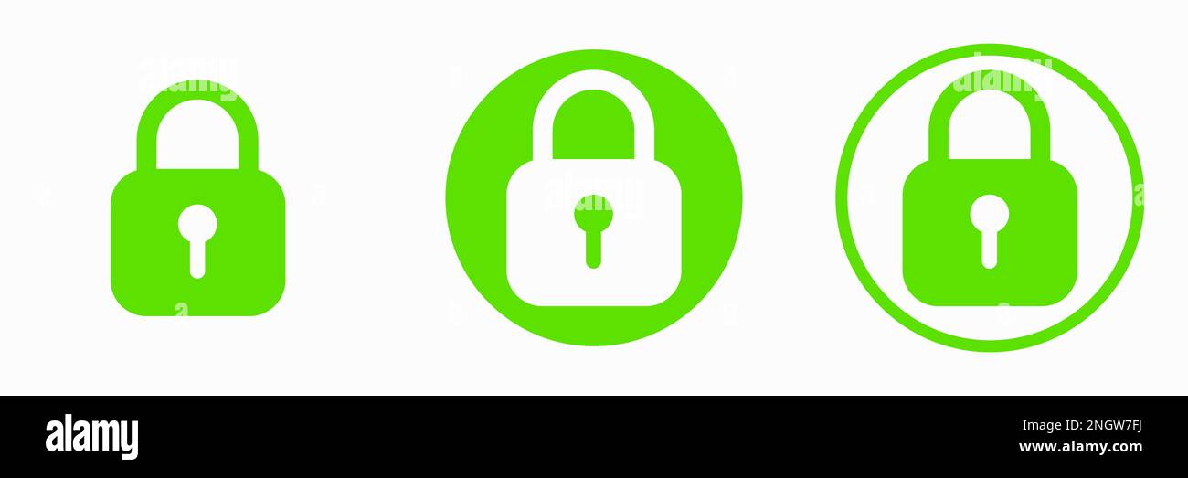 Set of lock icons, padlock icon. Safety protect symbols. Padlock closed ...