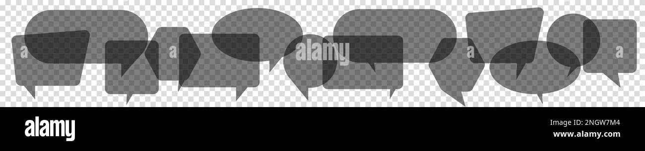 Gray speech bubbles on a transparent background. The concept of ...