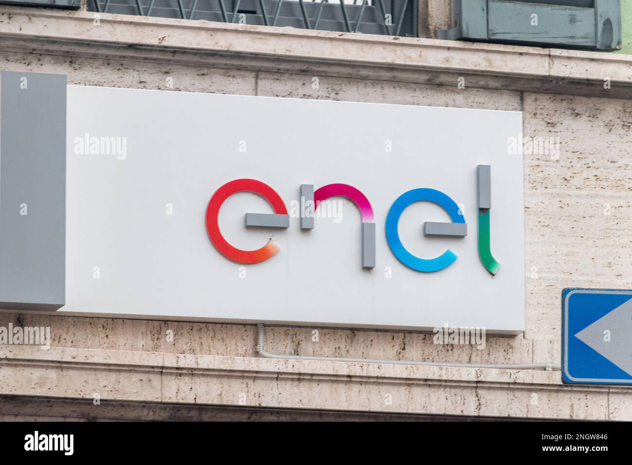 Bergamo, Italy - September 30, 2022: Logo of Enel Group. Enel S.p.A. is ...