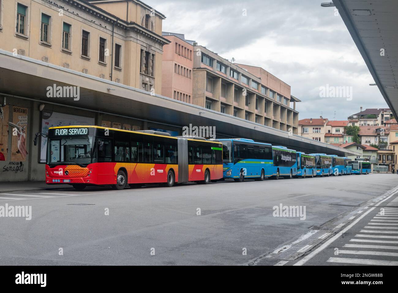Bergamo, Italy - September 30, 2022: Buses of public transport in ...
