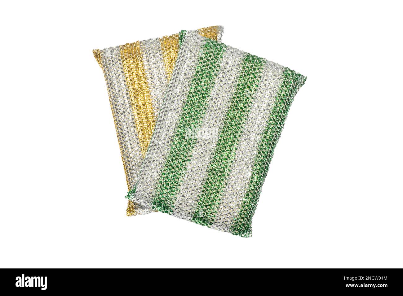 Macro shot of a surface of plastic sponge isolated on white background ...