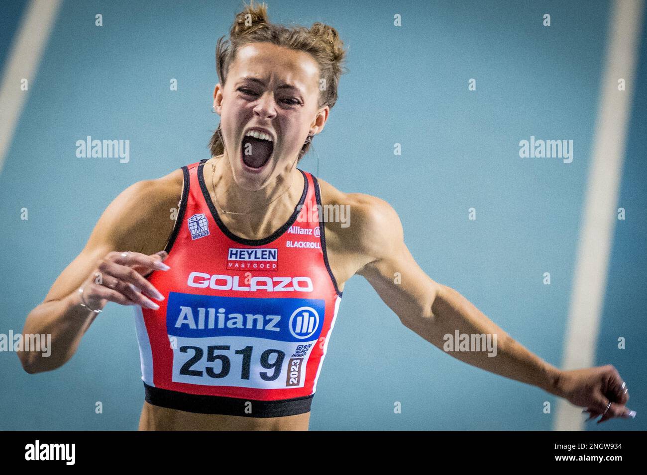 Belgian Rani Rosius pictured in action during the women's 60m sprint ...