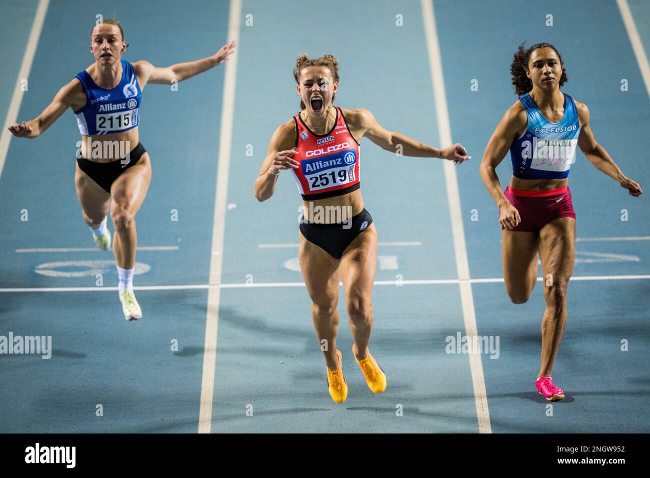 Belgian Rani Rosius pictured in action during the women's 60m sprint ...