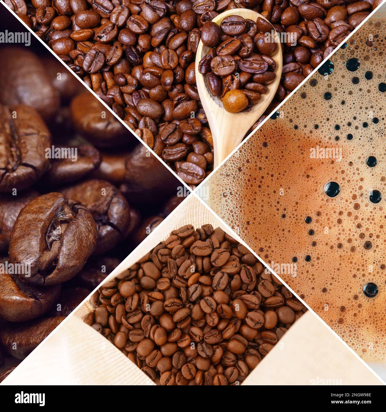 Coffee concept, coffee shop concept photo collage, still life. Banner ...
