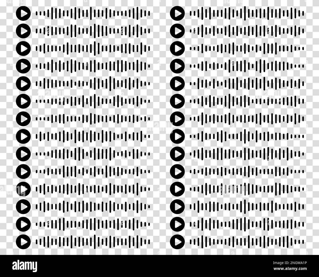 Set voice audio message icon. Collection of sound wave signs. Vector ...