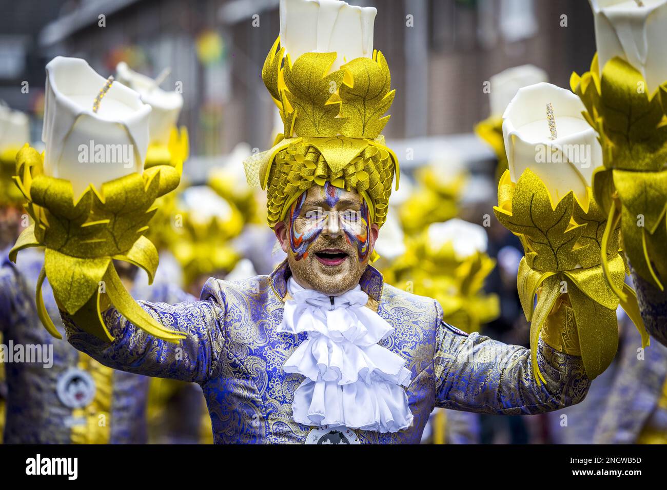 Heerlen, Netherlands. 19th Feb, 2023. HEERLEN - A carnival celebrator ...