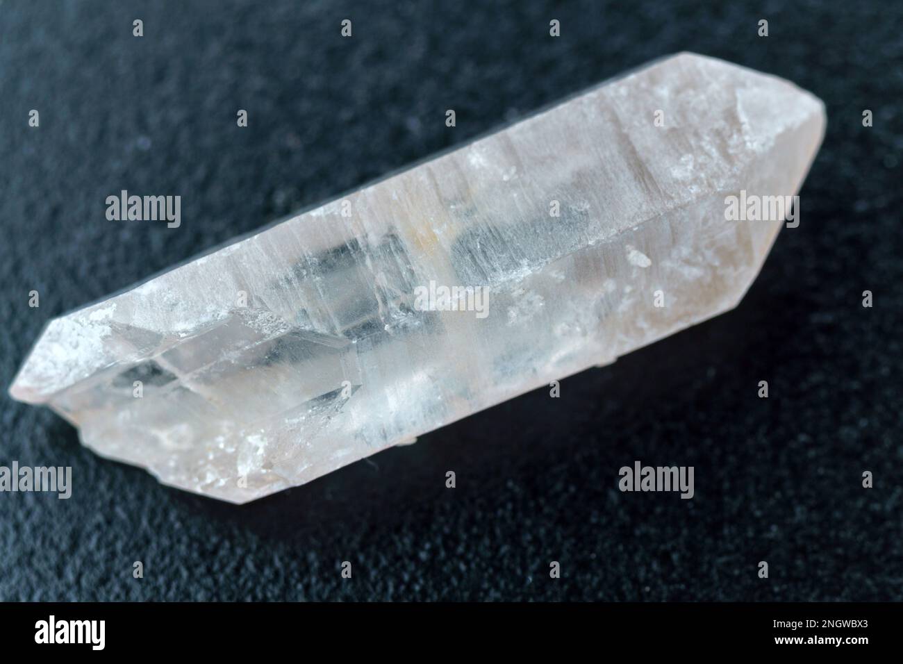 Geological collection mineral white rock crystal. Quartz Berg, black ...