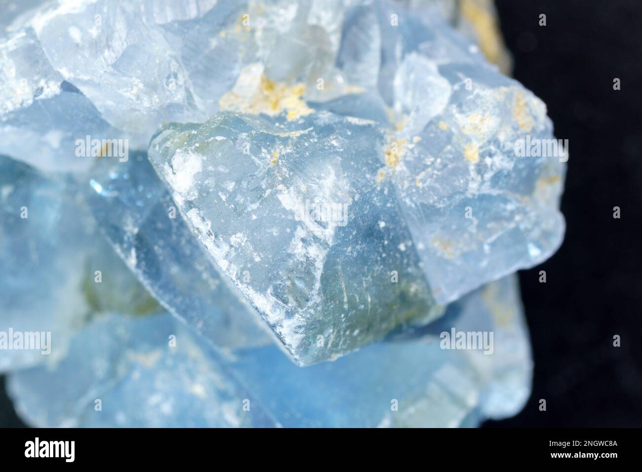 Celestine Crystal Stone macro mineral gemstone. Natural Azure rough ...