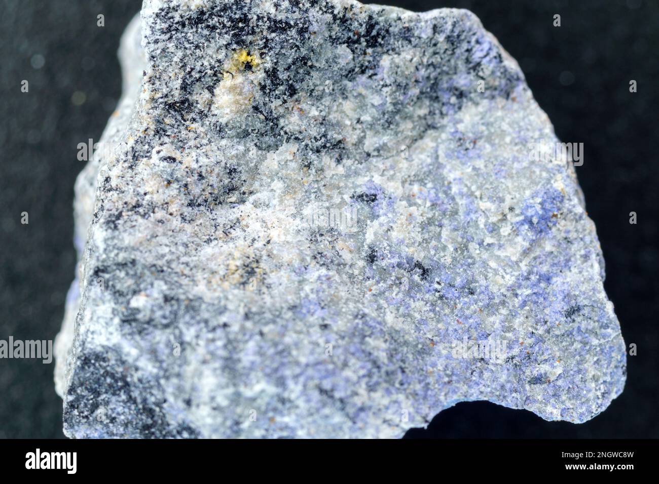 Dumortierite, a close up of blue mineral macro, an outdoor shot ...