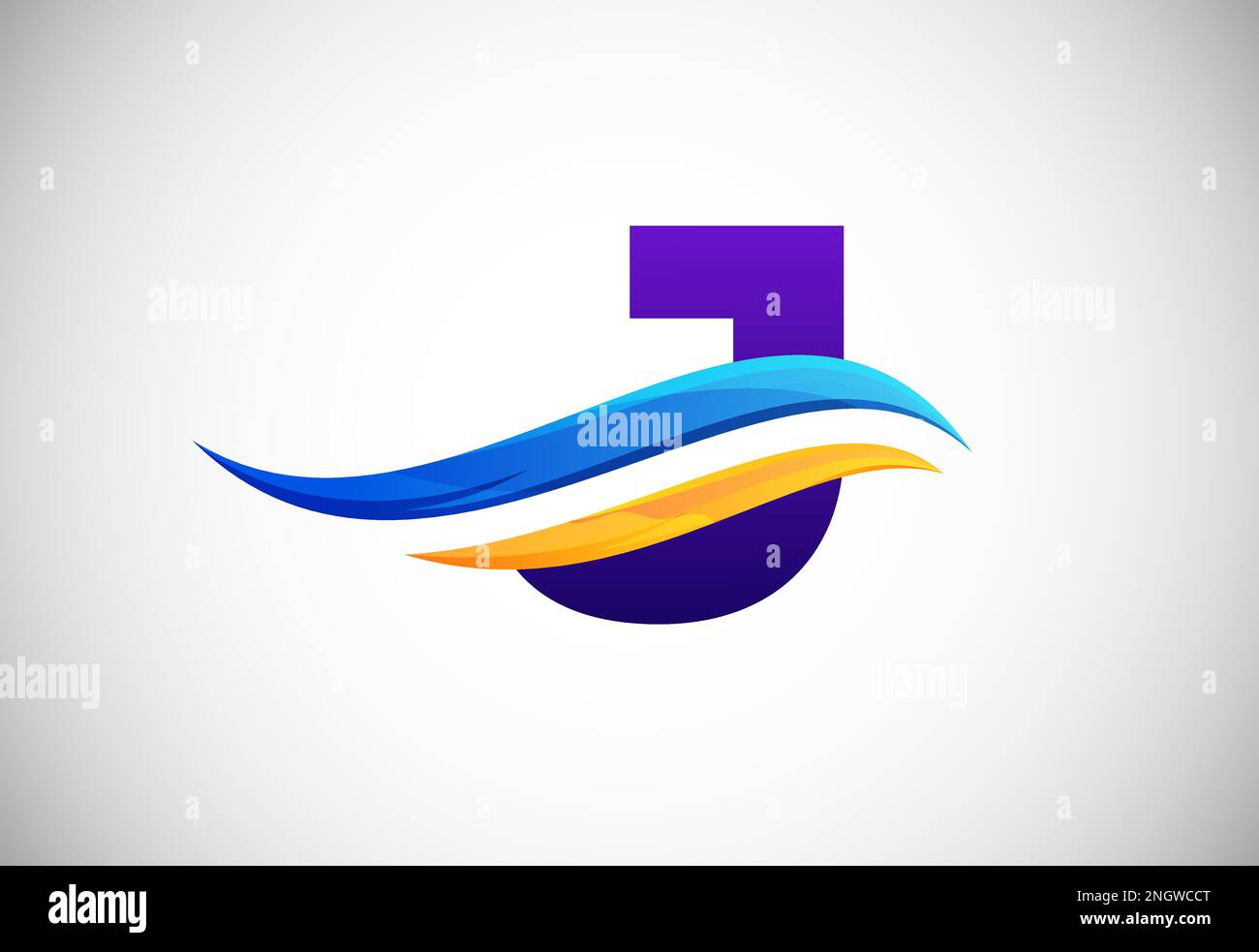 Initial J alphabet with swoosh or ocean wave logo design. Graphic ...