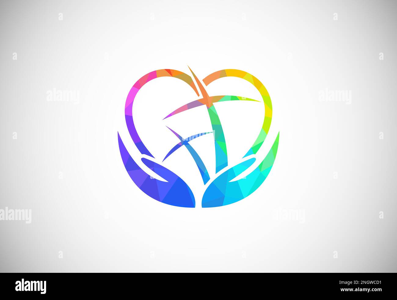 Low poly style church logo. Christian sign symbols. The Cross of Jesus ...