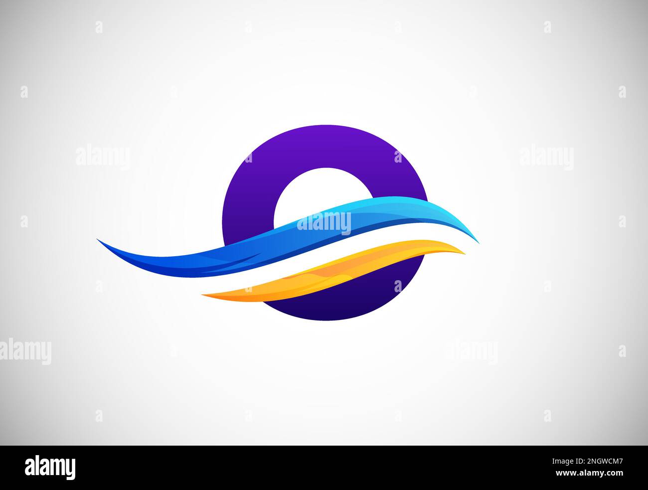 Initial O alphabet with swoosh or ocean wave logo design. Graphic ...