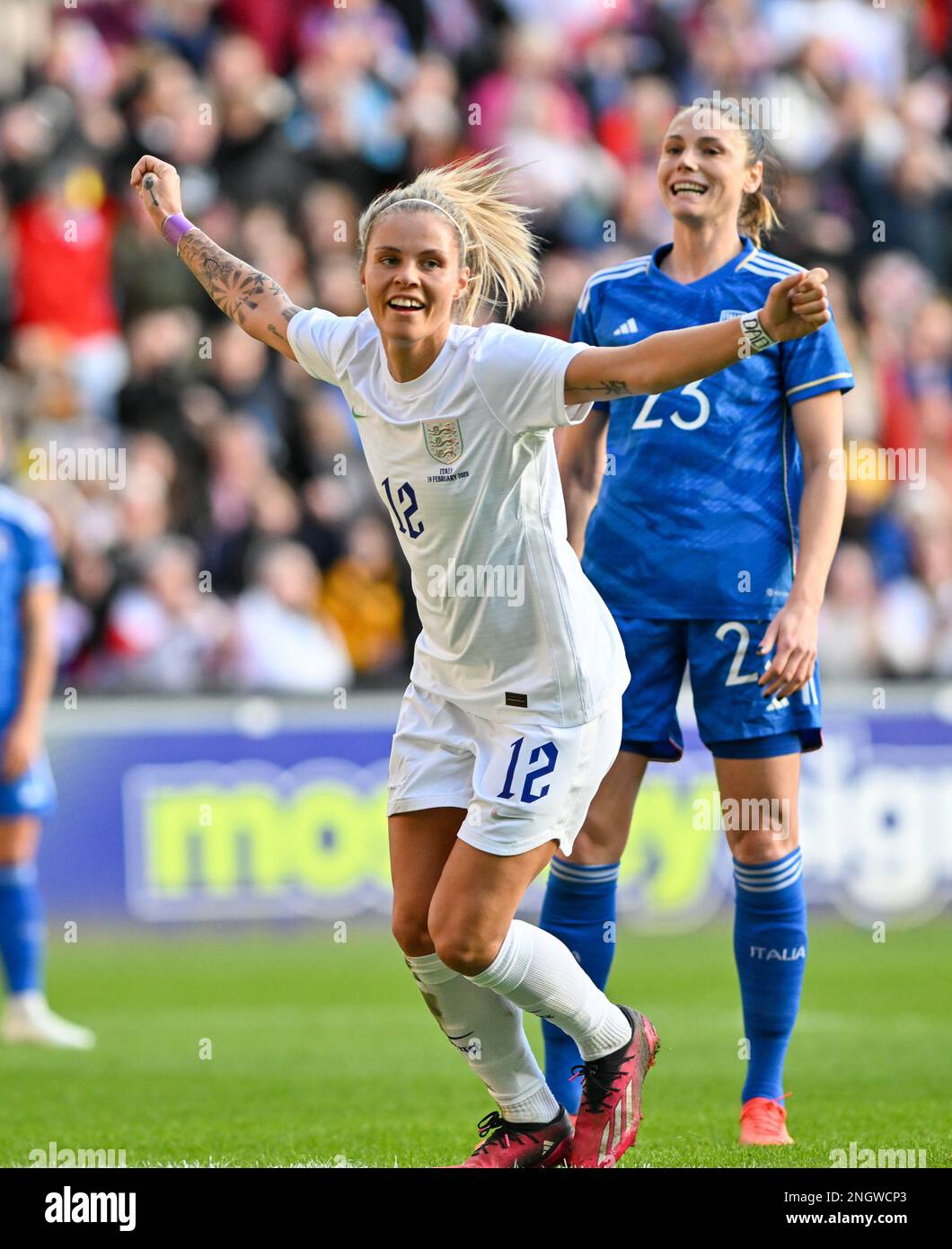Coventry, UK. 19th Feb, 2023. Rachel Daly (12) of England pictured ...
