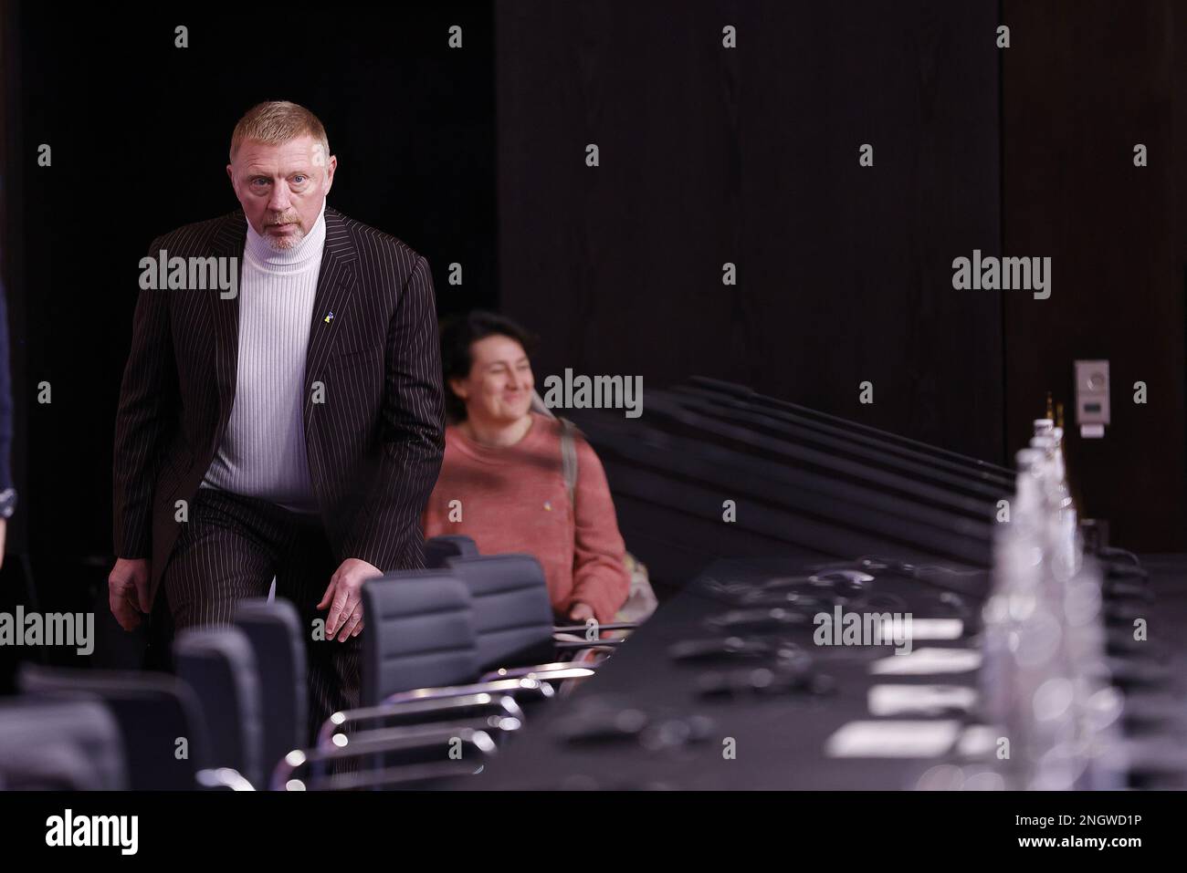 German tennis legend Boris Becker attends a press conference for the ...