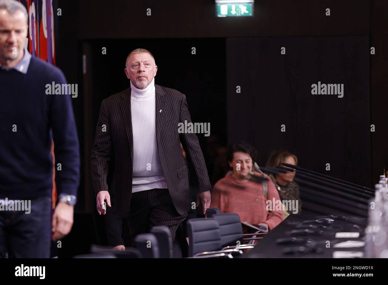 German tennis legend Boris Becker attends a press conference for the ...
