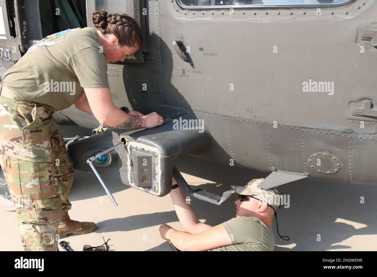 U.S. Army Pvt. 1st Class Haley Chandler (left) and Pvt. 1st Class ...
