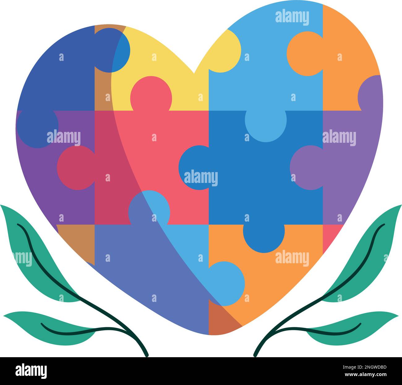 puzzle pieces forming heart Stock Vector Image & Art - Alamy