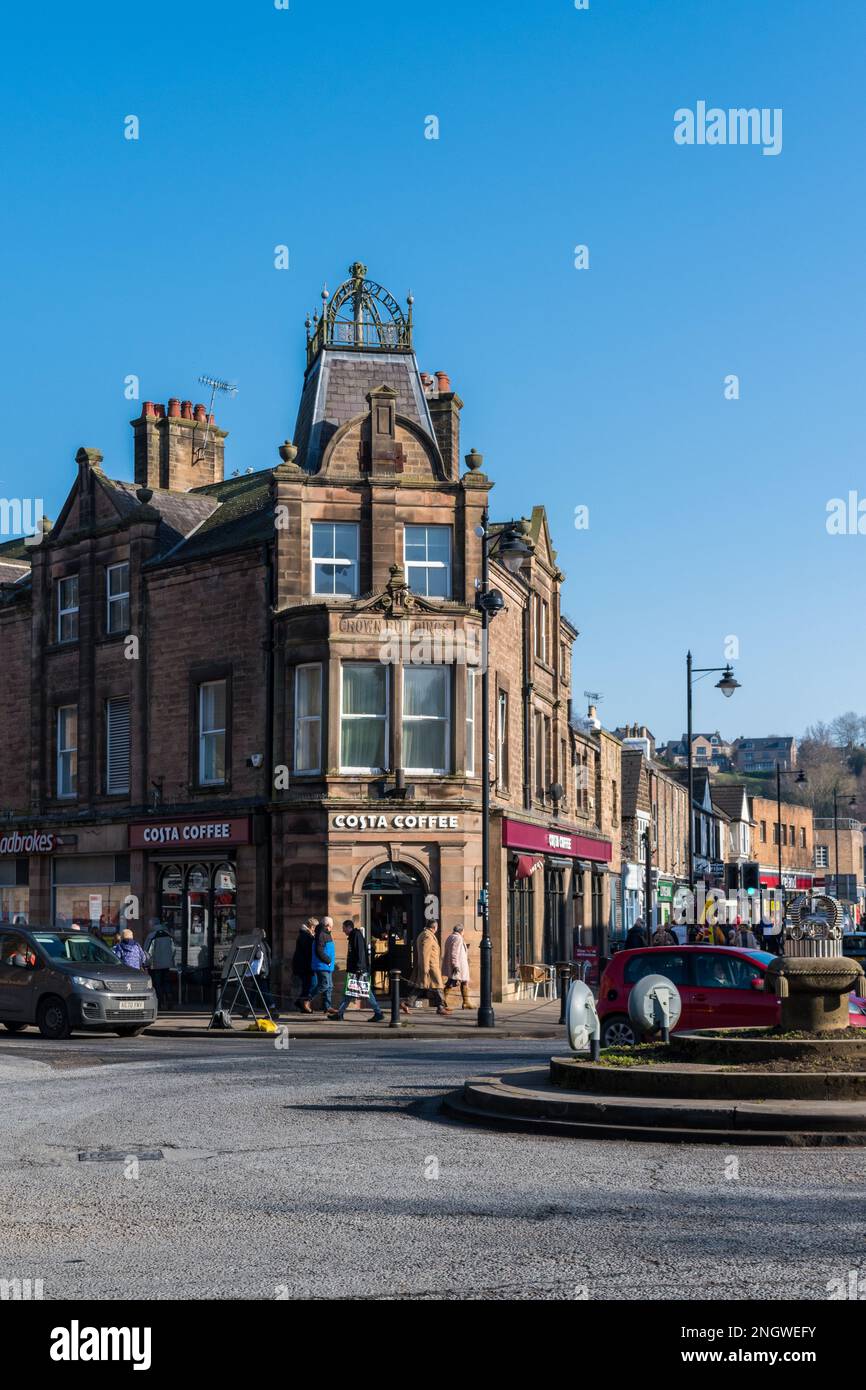 Crown Buildings in Crown Square in the historic spa town of Matlock in ...