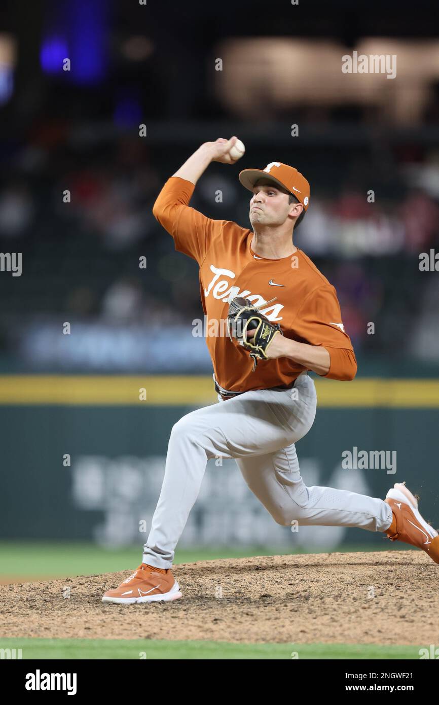 February 18, 2023: Heston Tole #45 Longhorn pitcher works from the ...