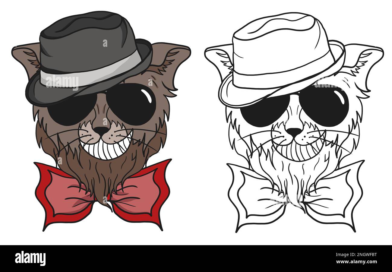 Gangster Cat Animal Mafia Criminal Character Illustration, Funny ...