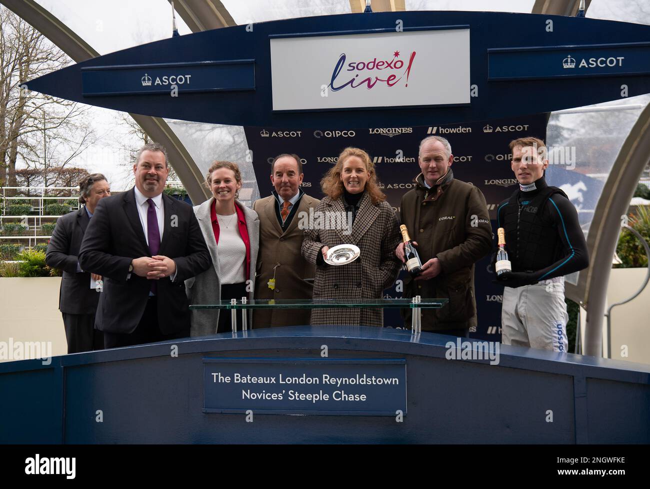 Ascot, Berkshire, UK. 18th February, 2023. The winners presentation for ...