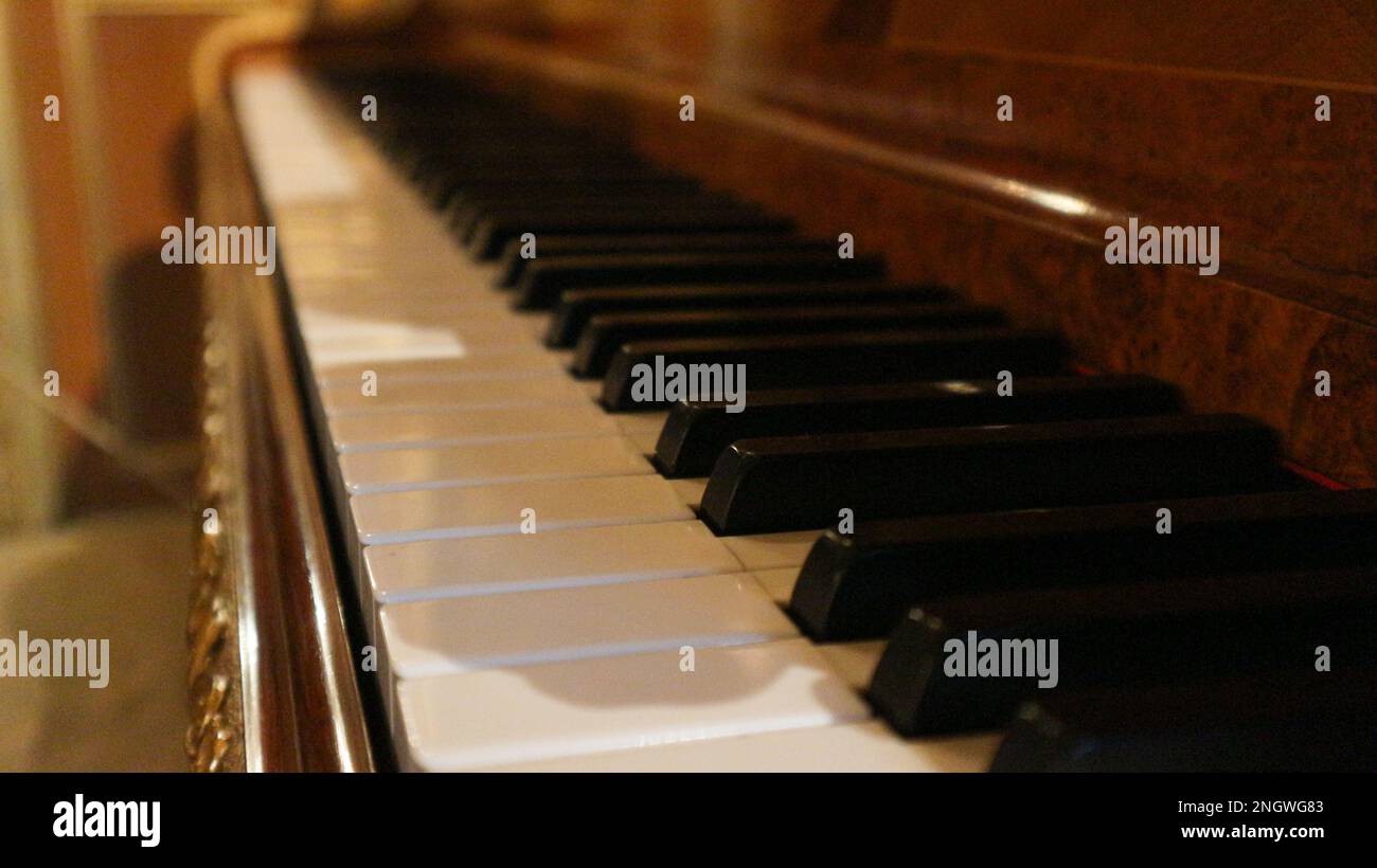 A close up of piano keys in colour Stock Photo - Alamy