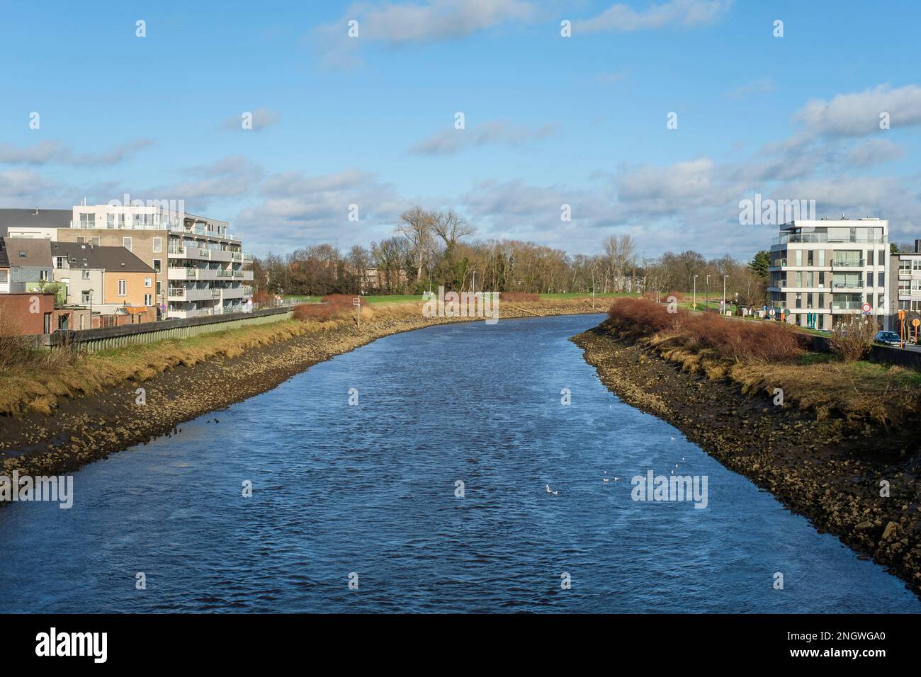 Duffel and the Nete canal | Duffel et le canal de la Nethe Stock Photo ...