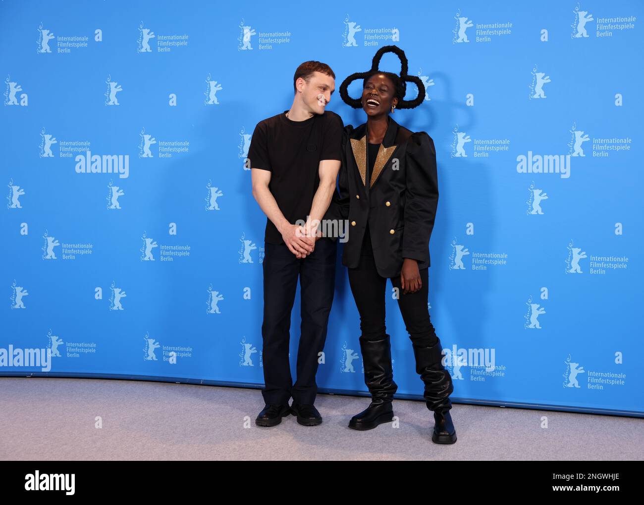 Berlin, Germany. 19th Feb, 2023. Franz Rogowski, actor, and Laetitia Ky ...