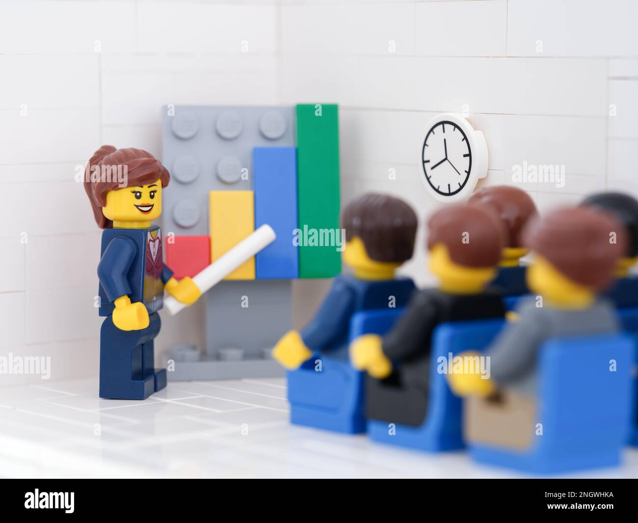 Tambov, Russian Federation - February 18, 2023 Lego businesspeople ...