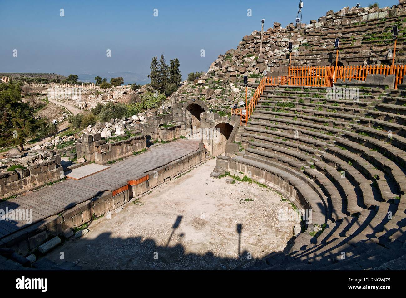 The West Theater of the ancient Hellenistic city of Gadara, Jordan ...