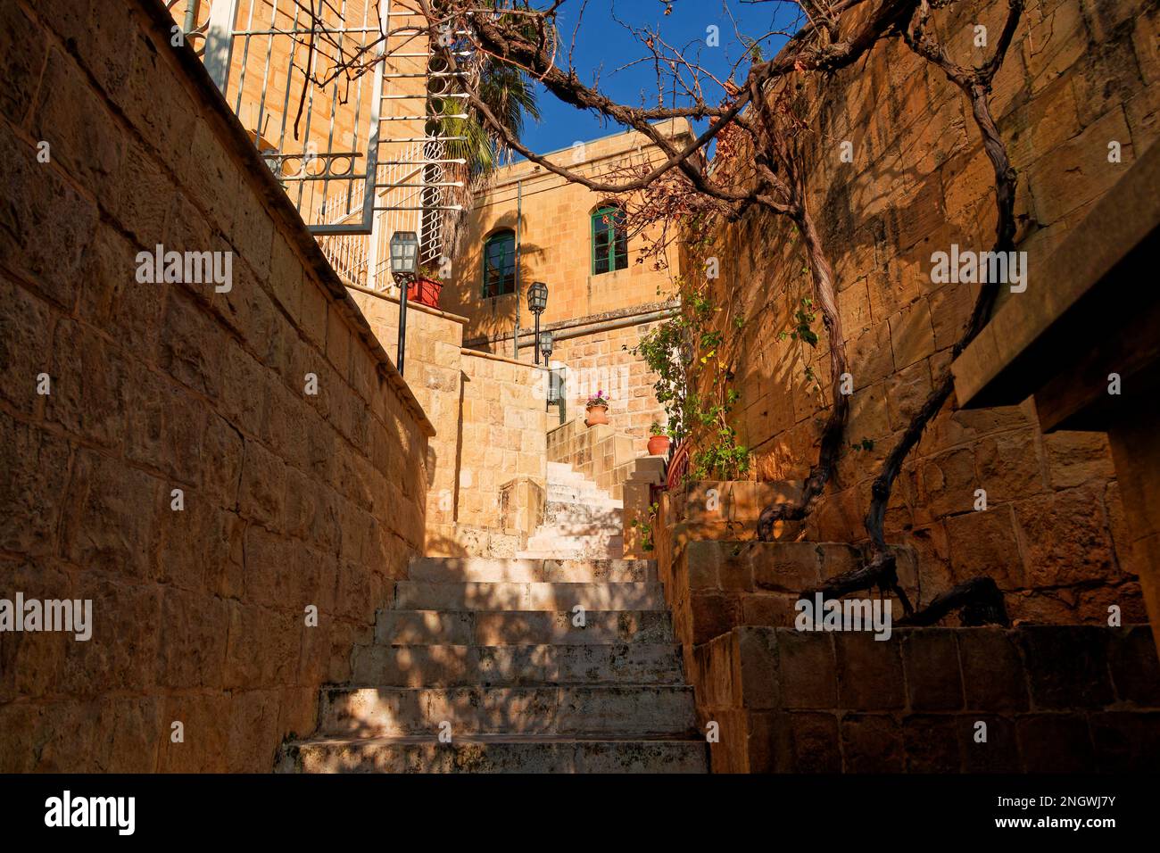 An alley in the city of Salt, Jordan. Credit: MLBARIONA/Alamy Stock ...