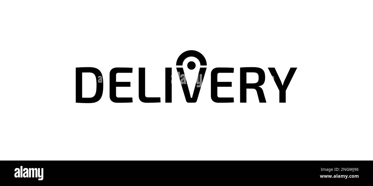 delivery logo lettering isolated on white Stock Vector Image & Art - Alamy
