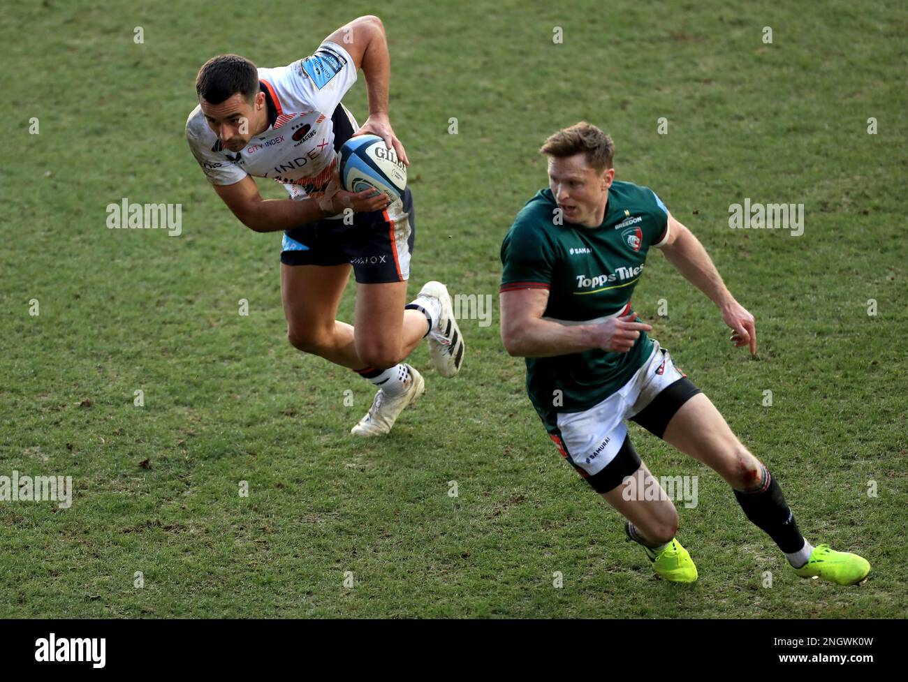 Saracens' Andy Christie breaks through during the Gallagher Premiership ...