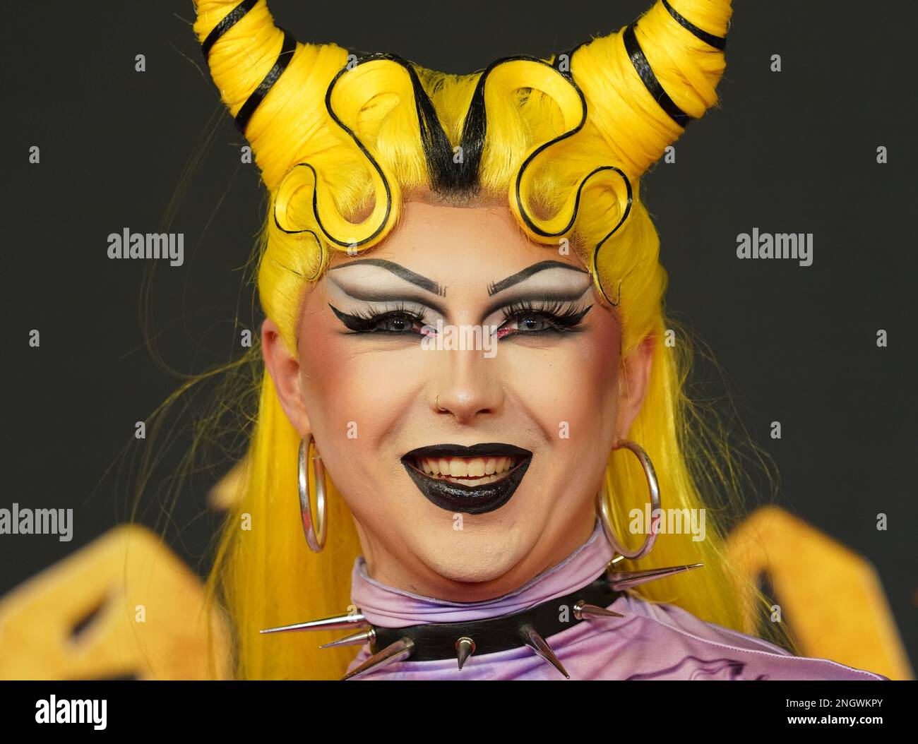 Hamburg, Germany. 19th Feb, 2023. Drag queen Miss Ivanka T. walks the ...