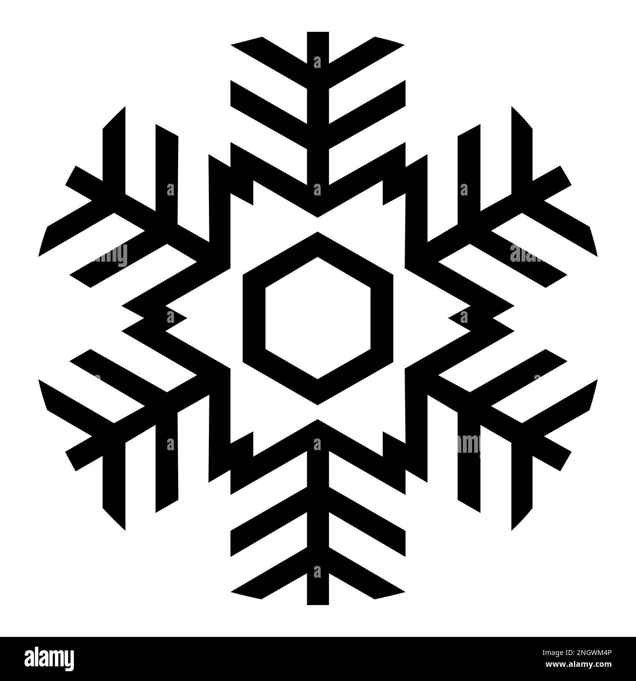 Snowflake symbol icon with a white background Stock Photo - Alamy