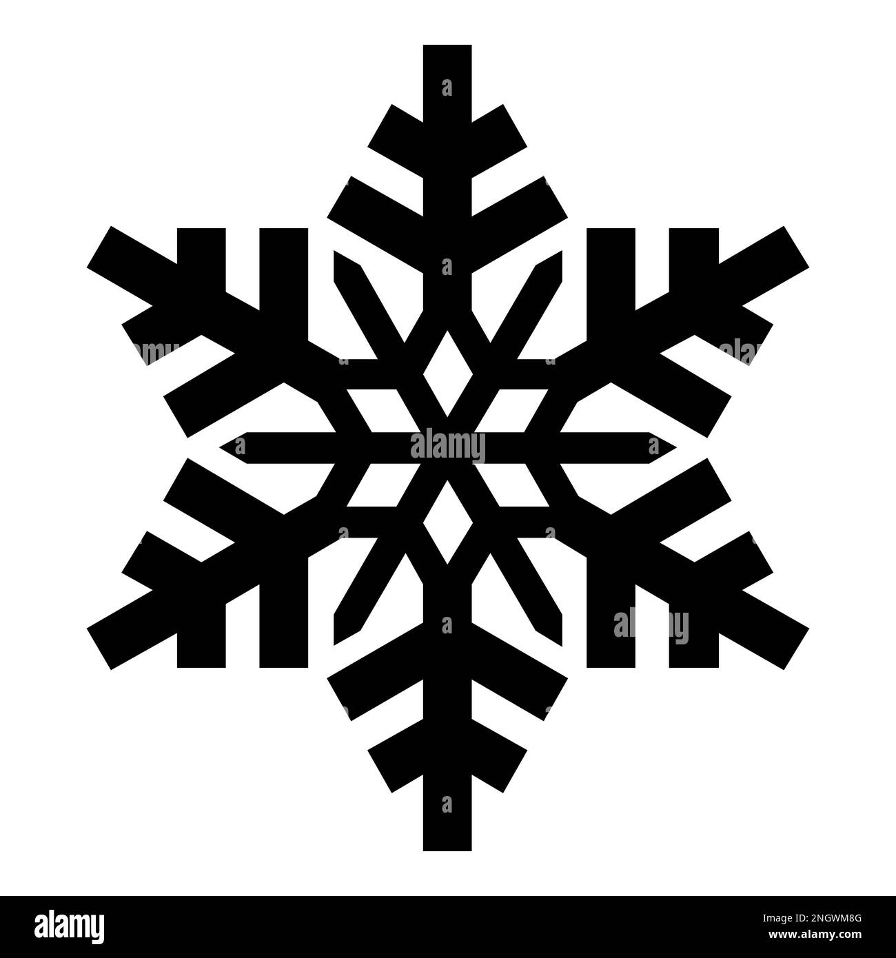 Snowflake symbol icon with a white background Stock Photo - Alamy