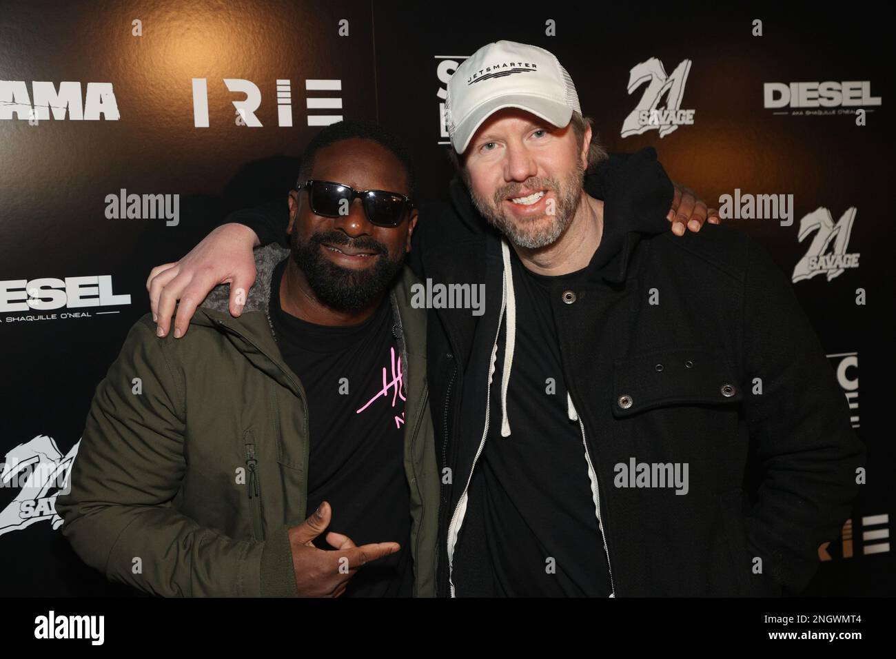 DJ Irie, Dustin Esson attend the 2023 NBA ALL-STAR WEEKEND at SLC LIVE ...