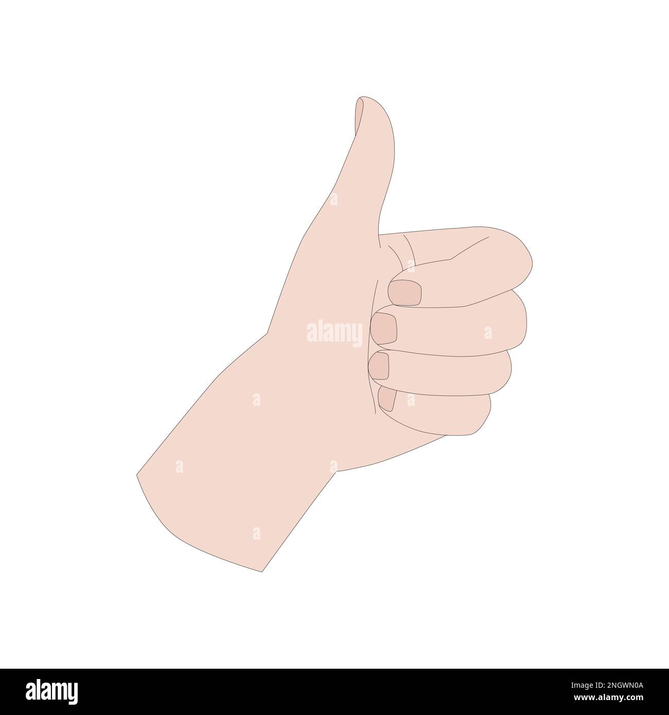 A hand gesture, symbol of like. Sign language. Vector illusration ...