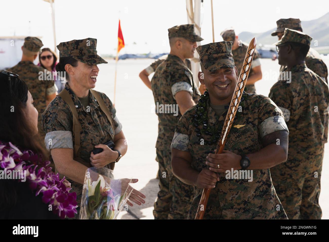 Sgt. Maj. Michael Marie Jr., offoing sergeant major, Marine Wing ...