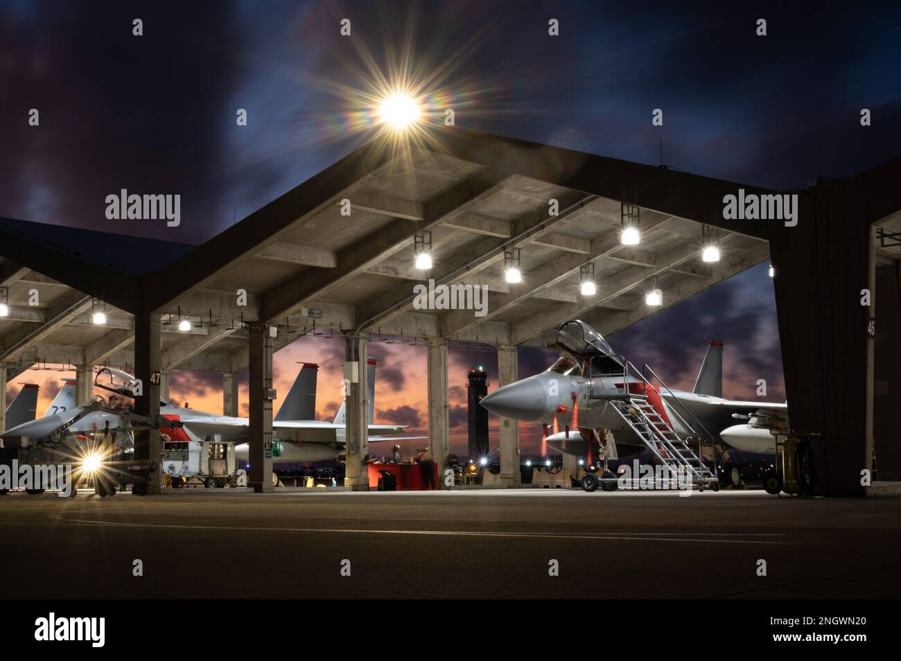 U.S. Air Force F-15C Eagles assigned to the 67th Fighter Squadron are ...