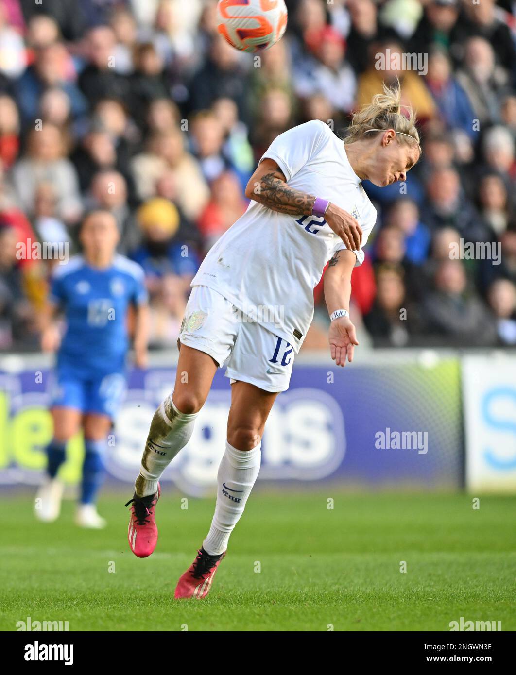 Coventry, UK. 19th Feb, 2023. Rachel Daly (12) of England pictured ...