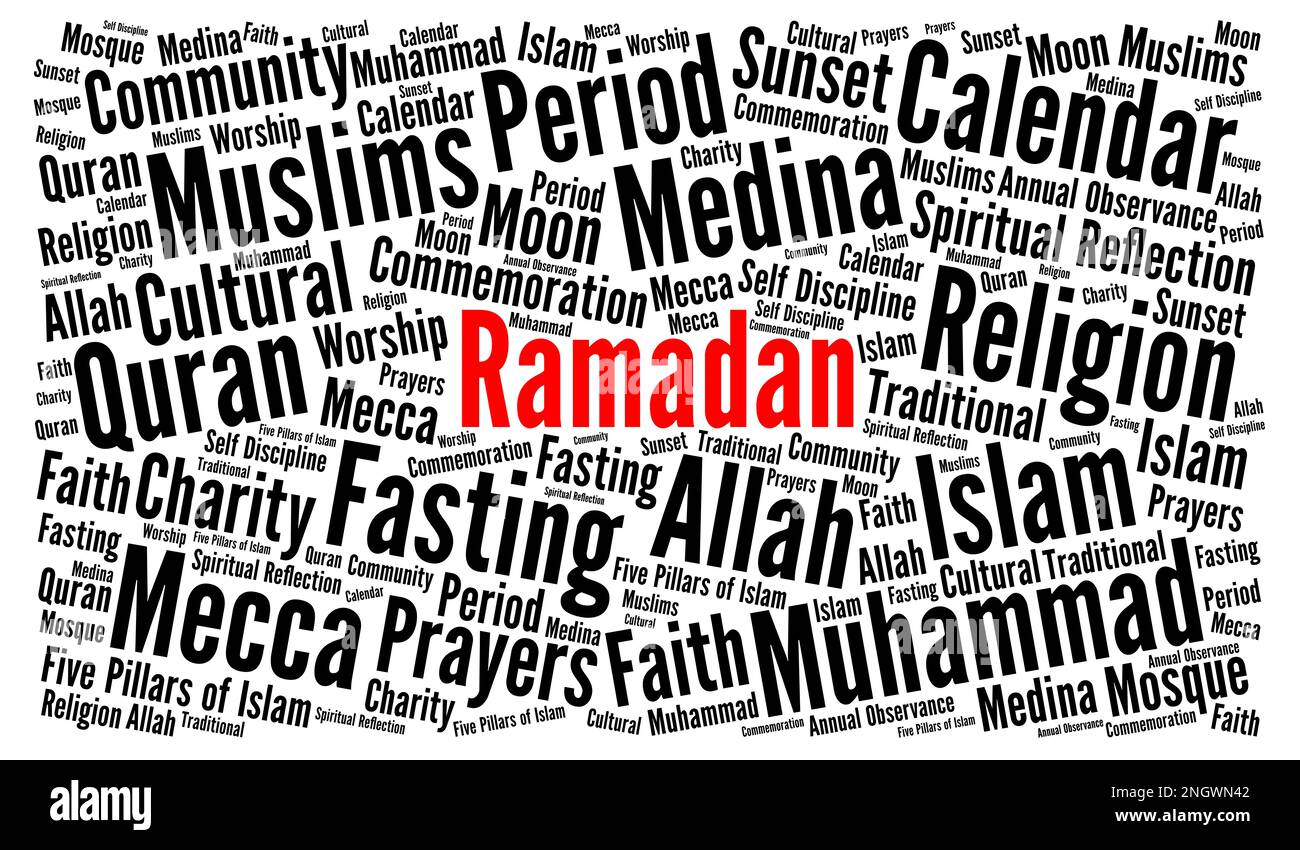 Ramadan word cloud concept Stock Photo - Alamy