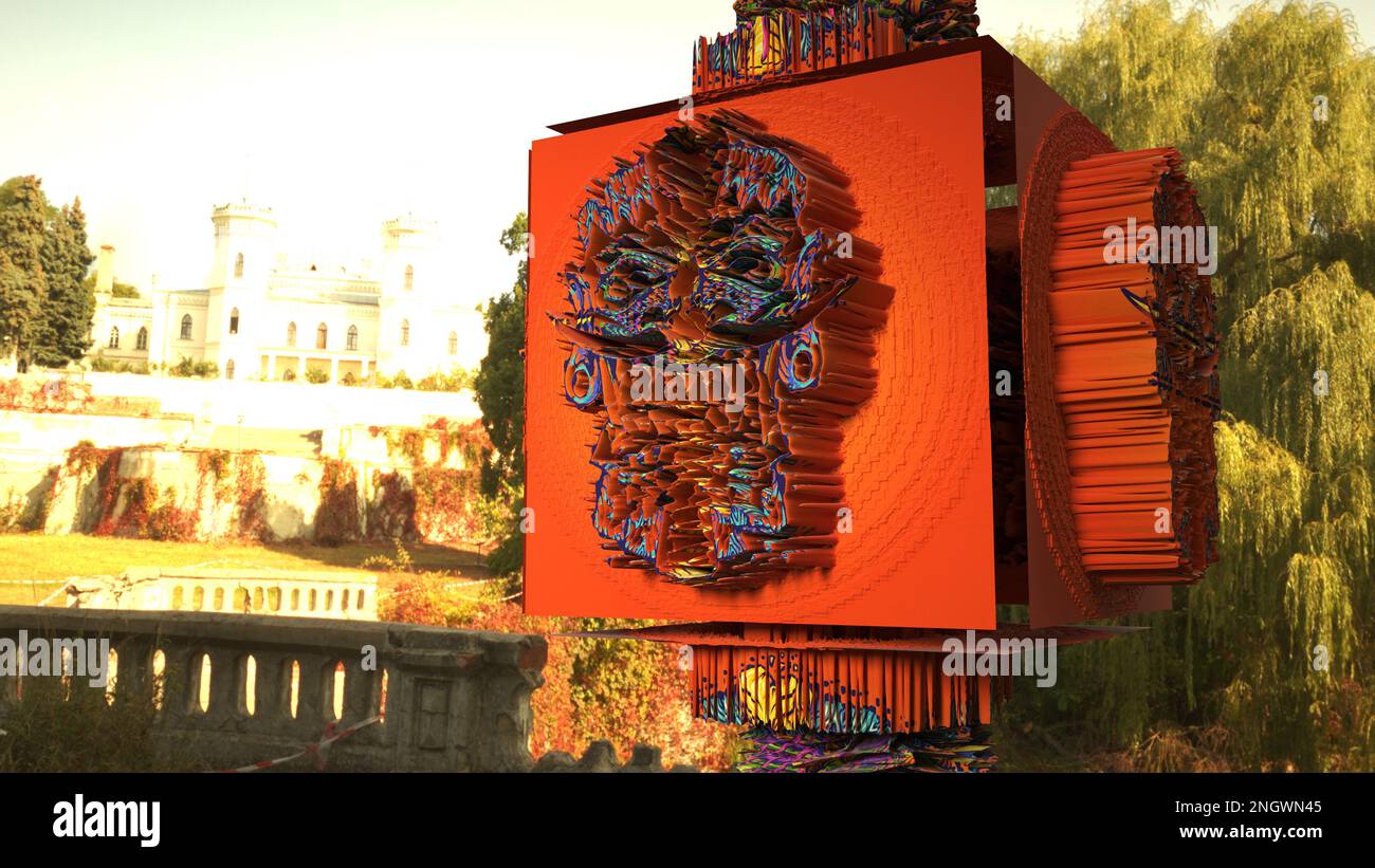 A display of Tiki Art transformed into real life physical object Stock ...