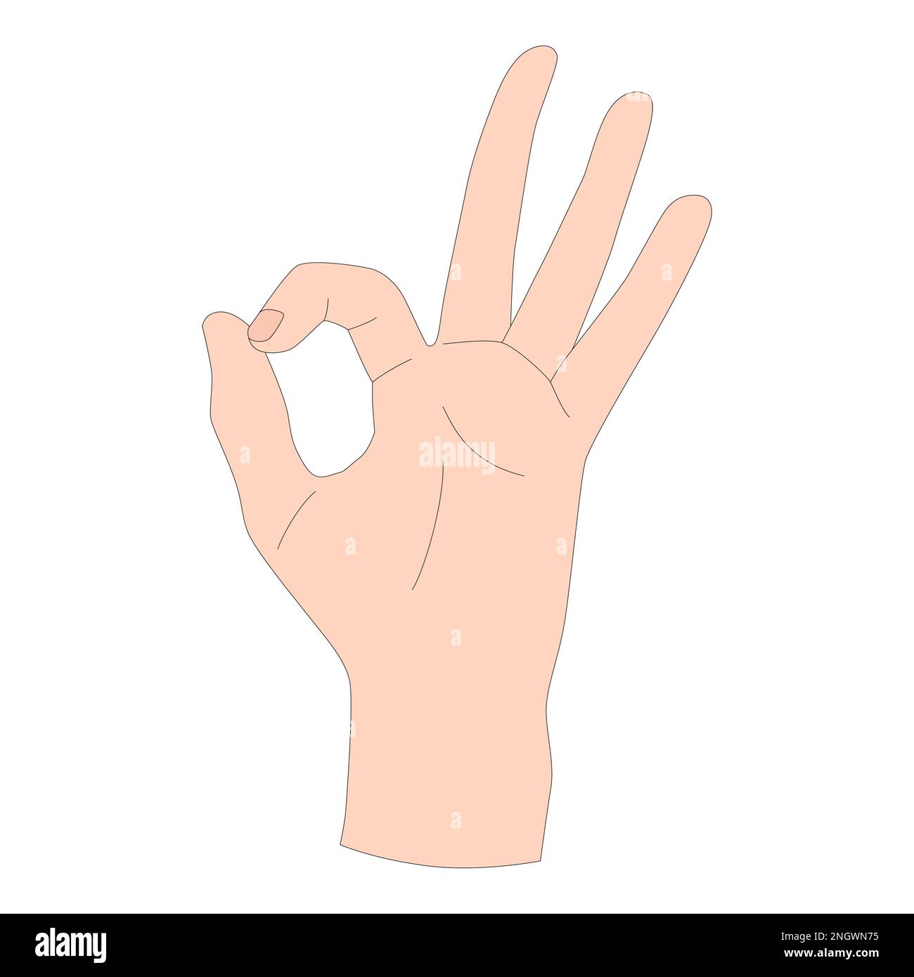 A hand gesture - everything okay. Sign language. Vector illusration ...