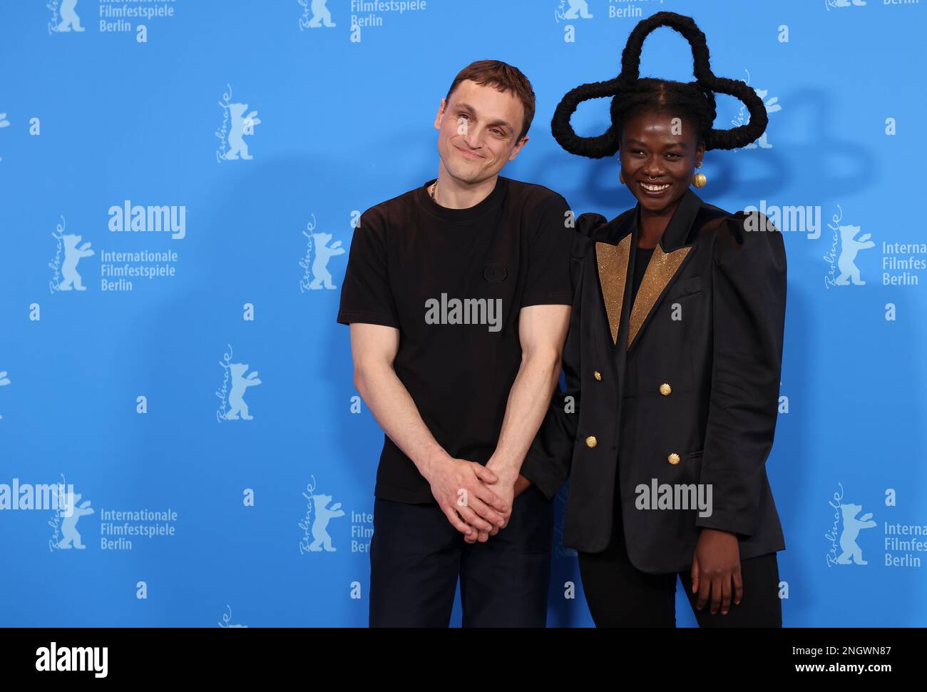 Berlin, Germany. 19th Feb, 2023. Franz Rogowski, actor, and Laetitia Ky ...